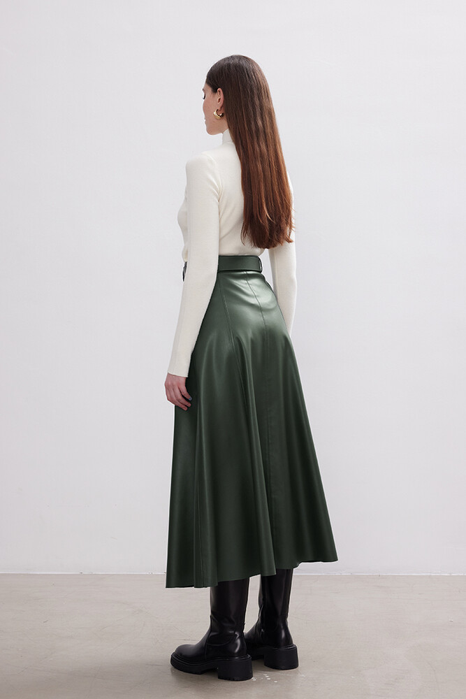 YEŞİL DERİ ETEK Online Satın Al! | Be Blue